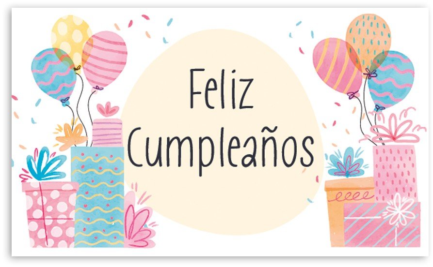 Rollo 250 Etiquetas "Feliz Cumpleaños"